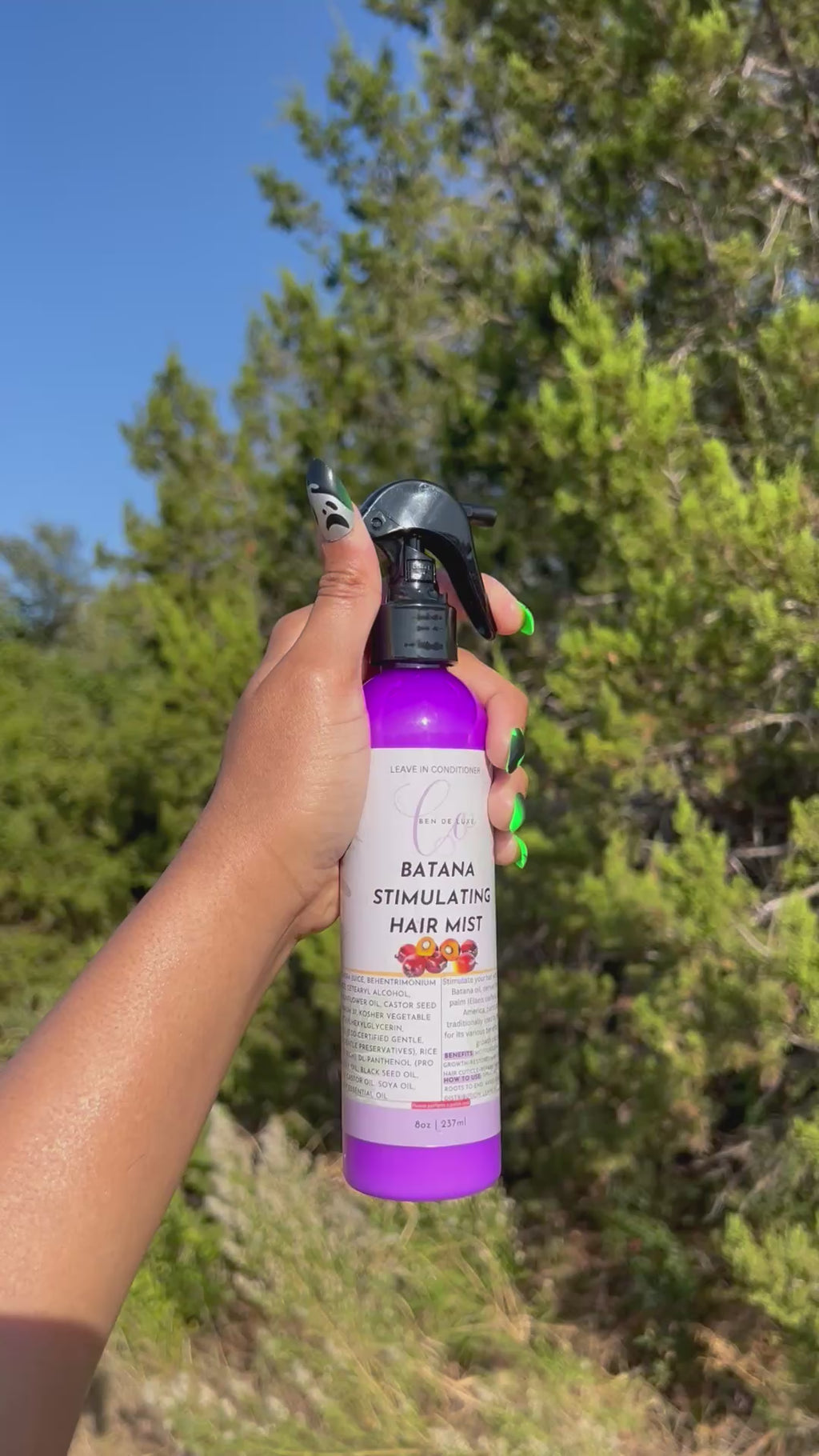 “Hair sunscreen” AKA Batana Stimulating Hair Mist (Leave in conditione – bendeluxeco@gmail.com